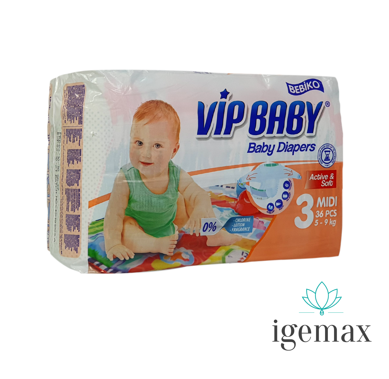Scutece copii Numarul 3 Vip Baby - 36buc - Igemax